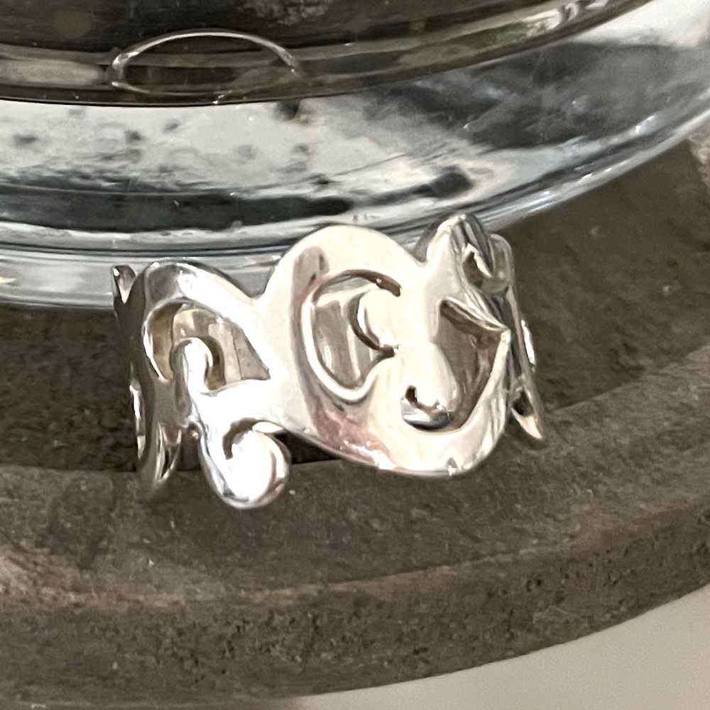 Silpada Vintage Rare .925 Sterling Silver Scroll Ring… - Gem